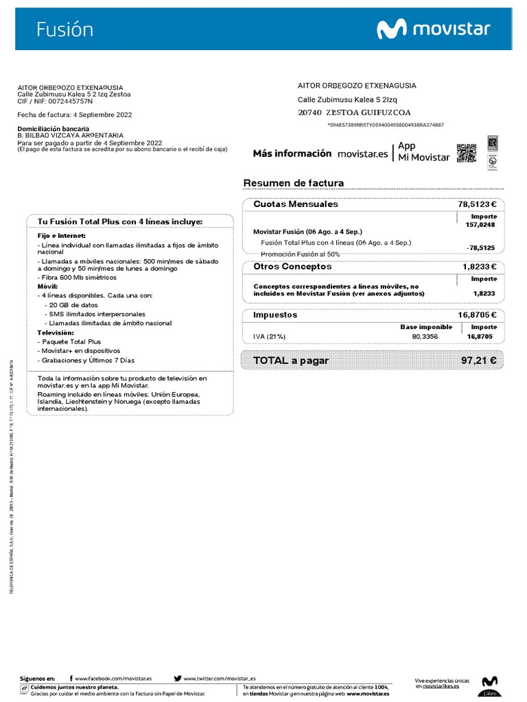 Movistar 1 | PDF | Telecomunicaciones