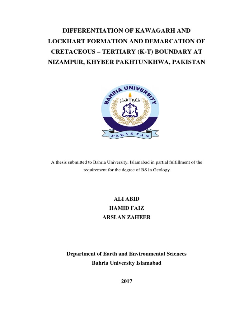 Kawagarh and Lockhart Formation (K/T Boundary) | PDF | Geological ...
