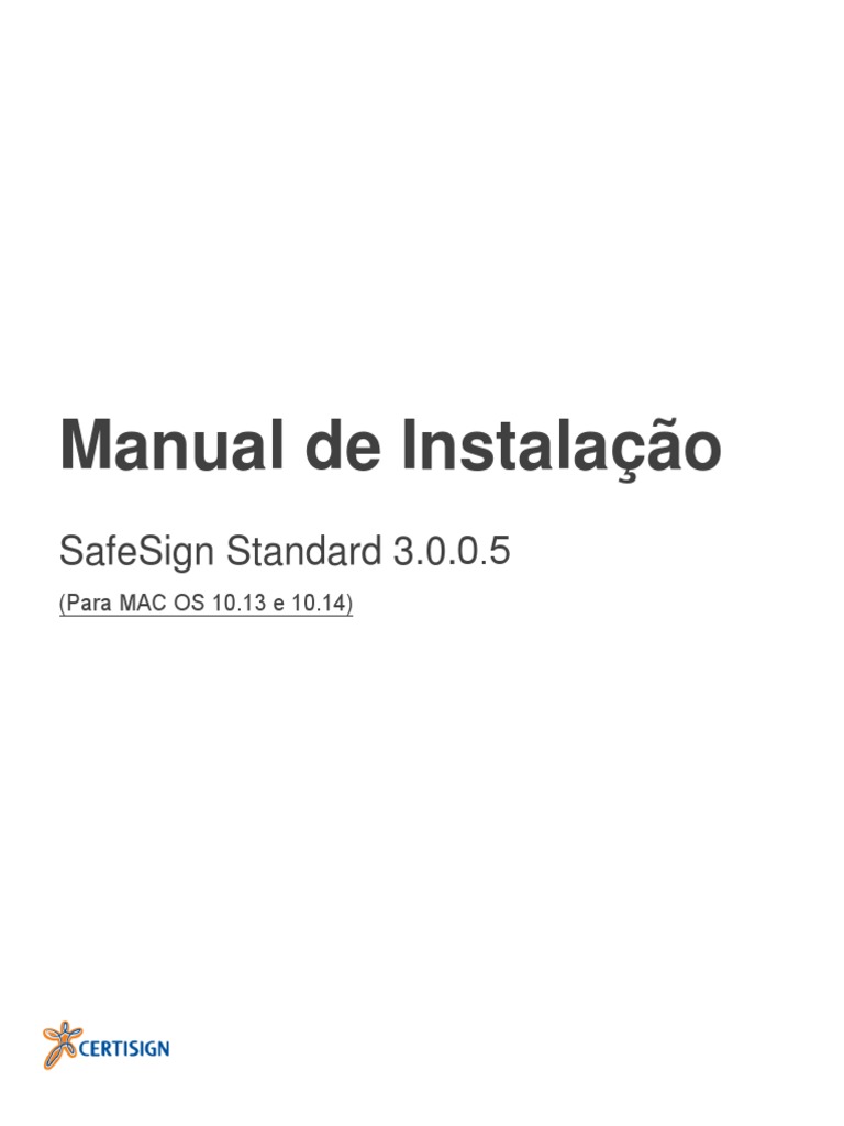 Manual de Instalação: Safesign Standard 3.0. 0.5 | PDF | Janela ...