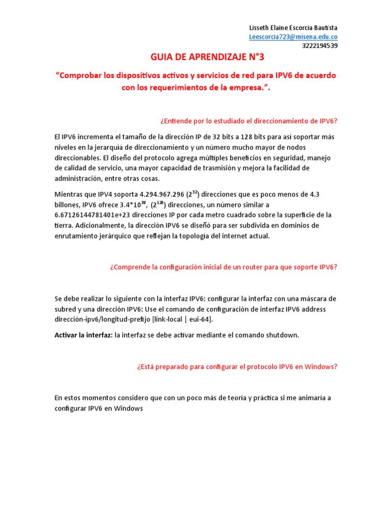Guía de Configuración de IPV6 | PDF | Enrutador (Computación) | Yo Pv6