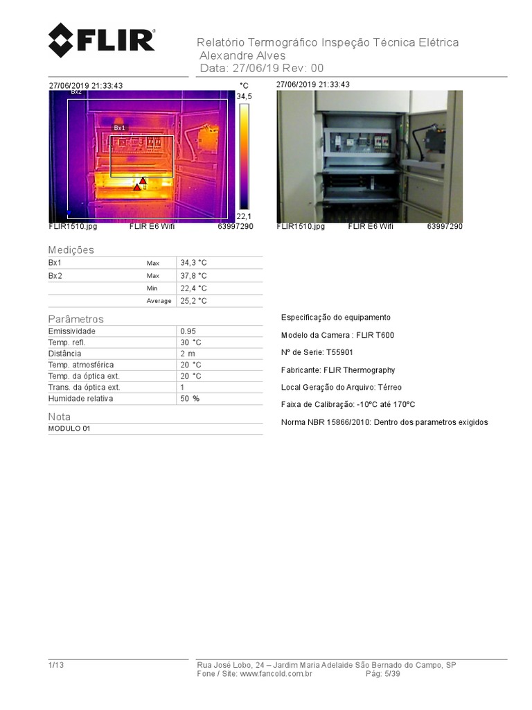 Relatório Termografico Santa Cruz | PDF | Infravermelho | Imagem