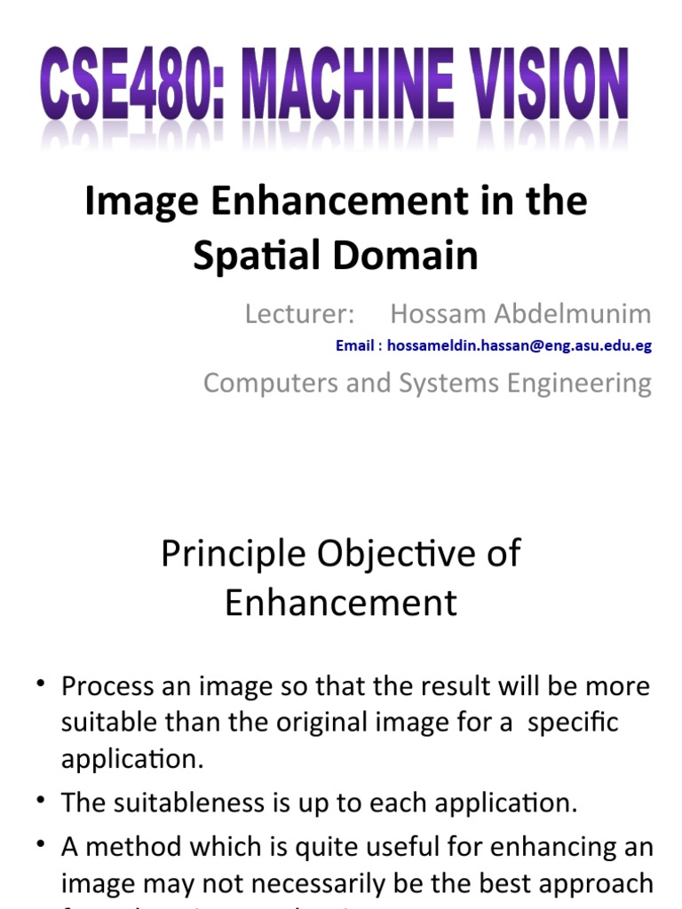 04 - Image Enhancement in The Spatial Domain | PDF | Digital Signal Processing | Logarithm