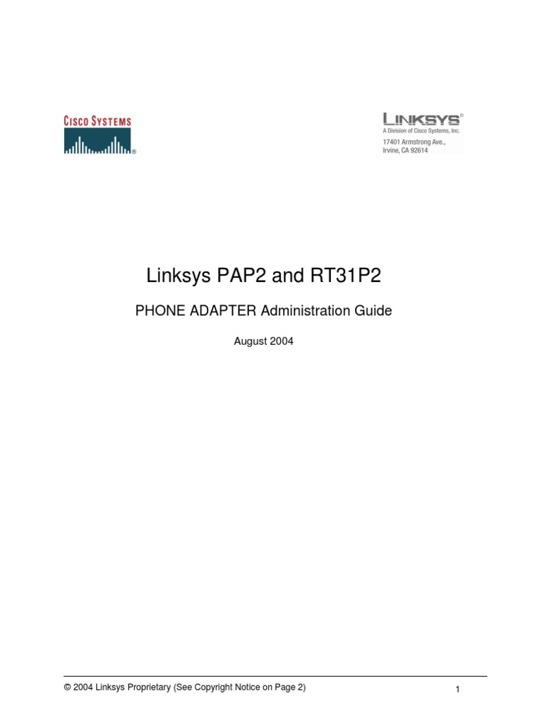 Linksys Pap2 Administration Guide For Power Users | PDF | Session ...