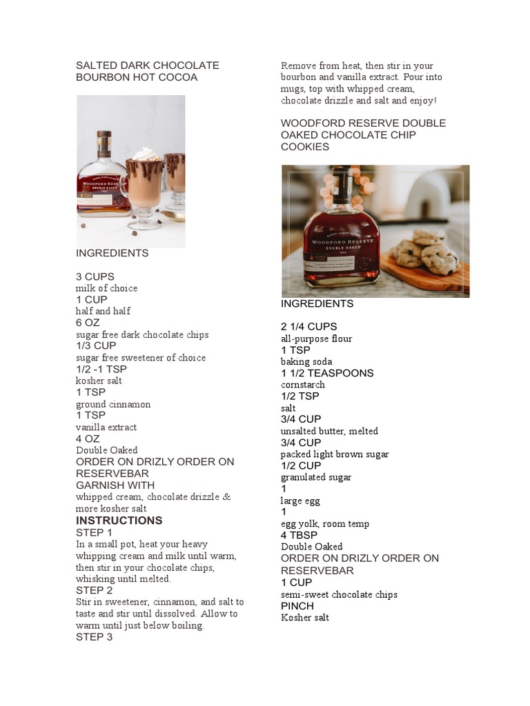 Salted Dark Chocolate Bourbon Hot Cocoa | PDF | Chocolate | Types Of ...