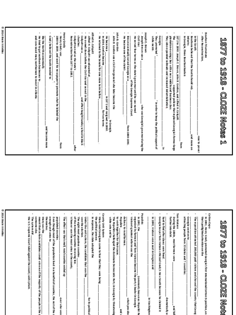 New South Notes Student Fill in Version | PDF | Southern United States ...