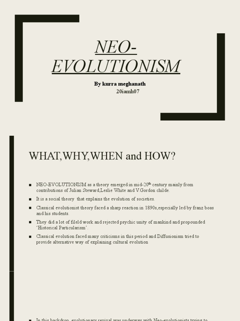 Neo-Evolutionism: by Kurra Meghanath | PDF | Sociocultural Evolution | Science