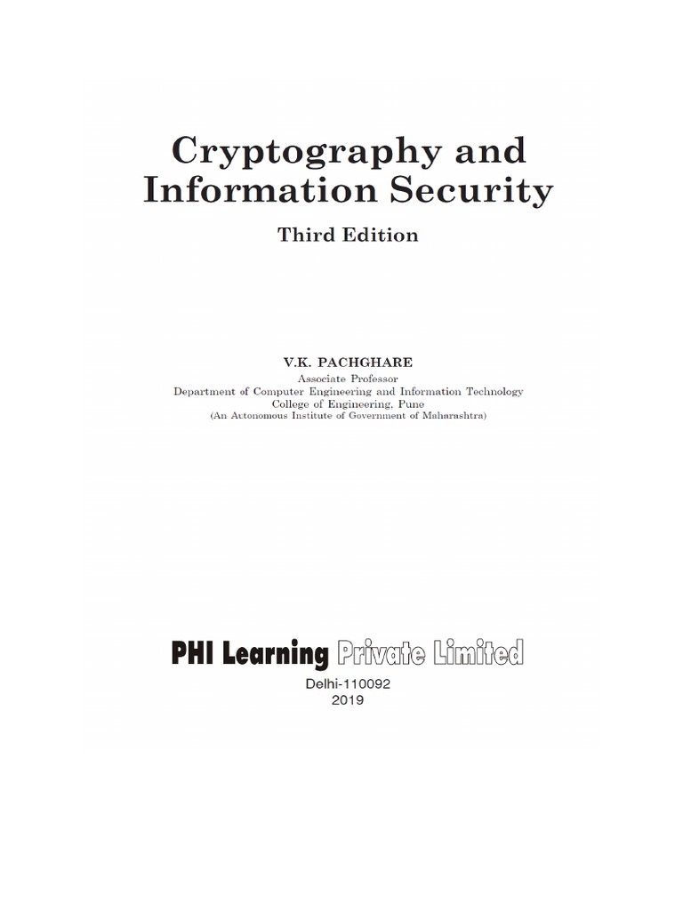 Cryptographyand Information Security Third Edition | PDF