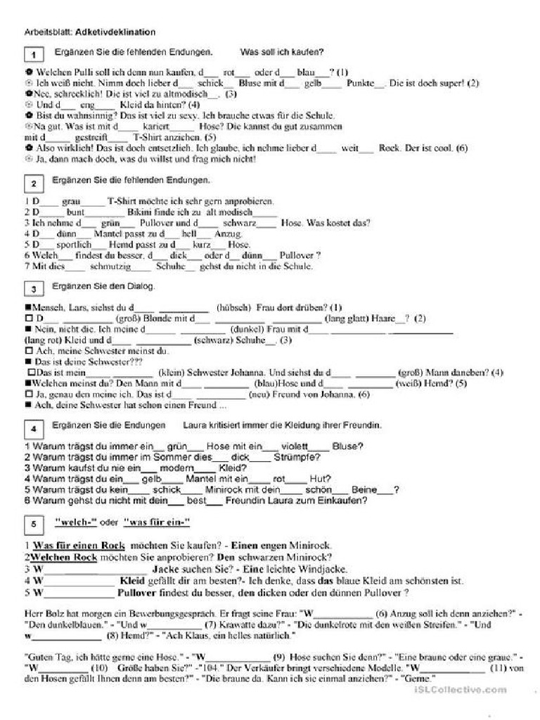 Deklination Endungen 1 | PDF