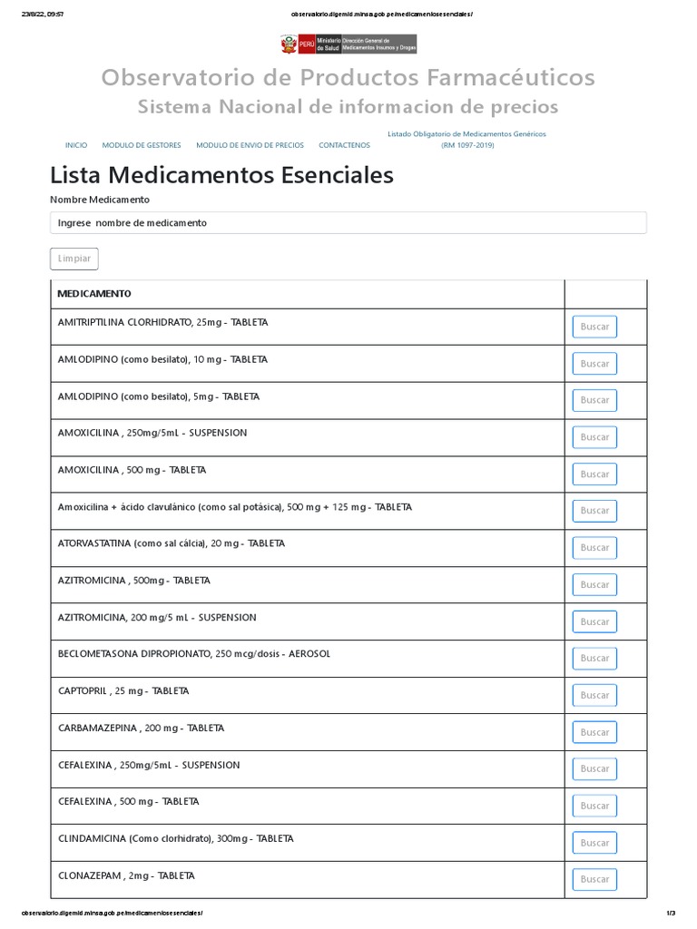 Listado de Medicamentos | PDF | Grupo funcional | Farmacología