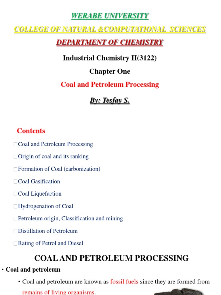 Uses and Processing of Coal Tar | PDF