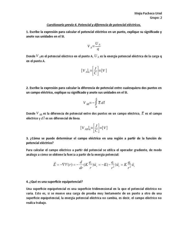Previo 4 Electricidad y Magnetismo | PDF | Campo eléctrico | Degradado