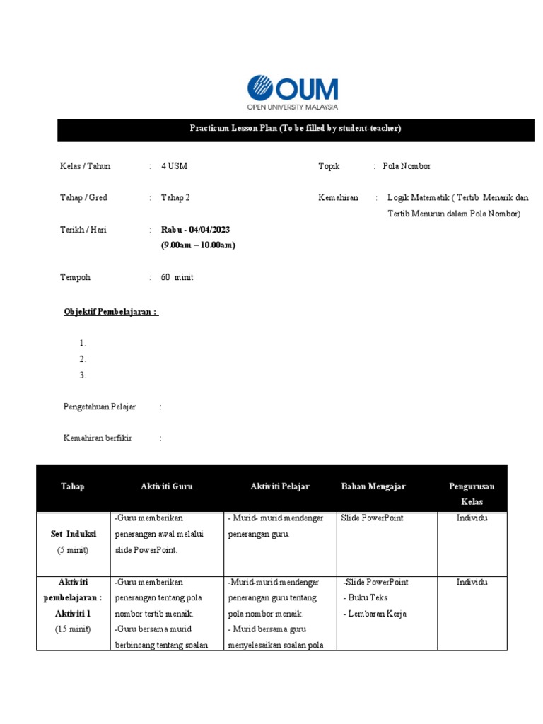 RPH Irsyad Week 2 (Ii) | PDF