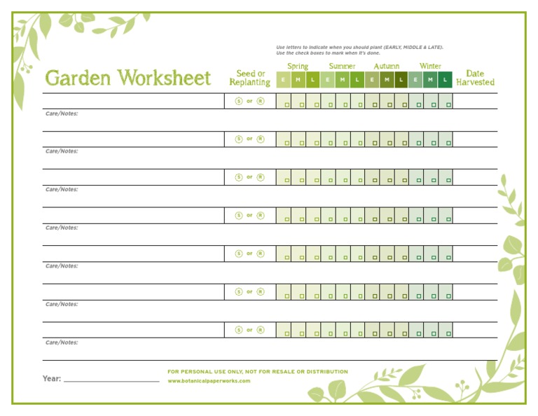 Garden Planning Worksheet | PDF
