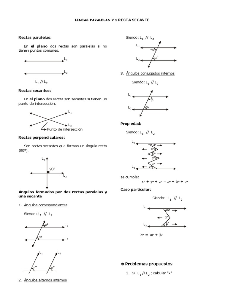 Recta Secante: Lineas Paralelas Y 1 | PDF | Geometría | Geometría Elemental