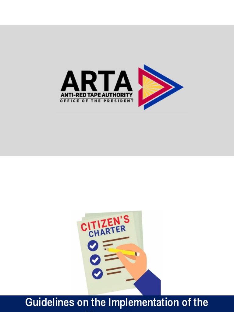 ARTA Citizen - S Charter Presentation | PDF | Specification (Technical ...