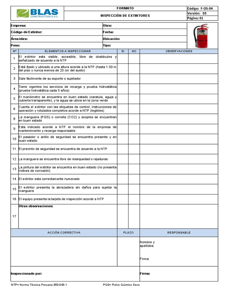 Check List - Extintores | PDF