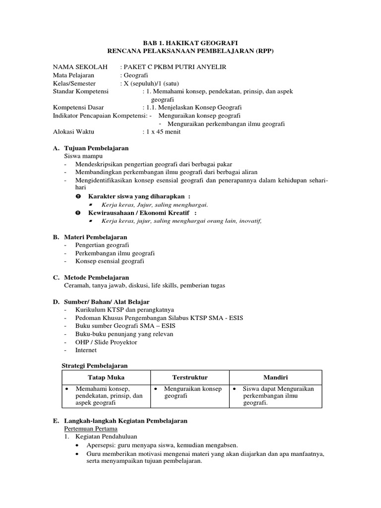 4 RPP Geografi Sma | PDF