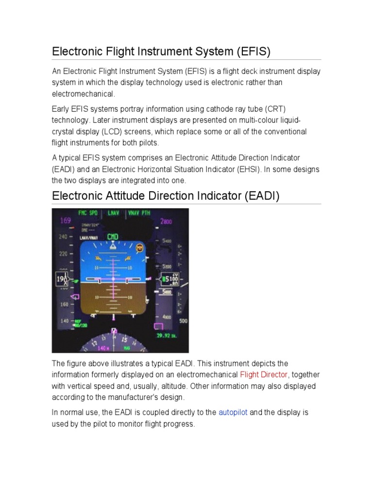 Electronic Flight Instrument System | PDF | Systems Engineering ...