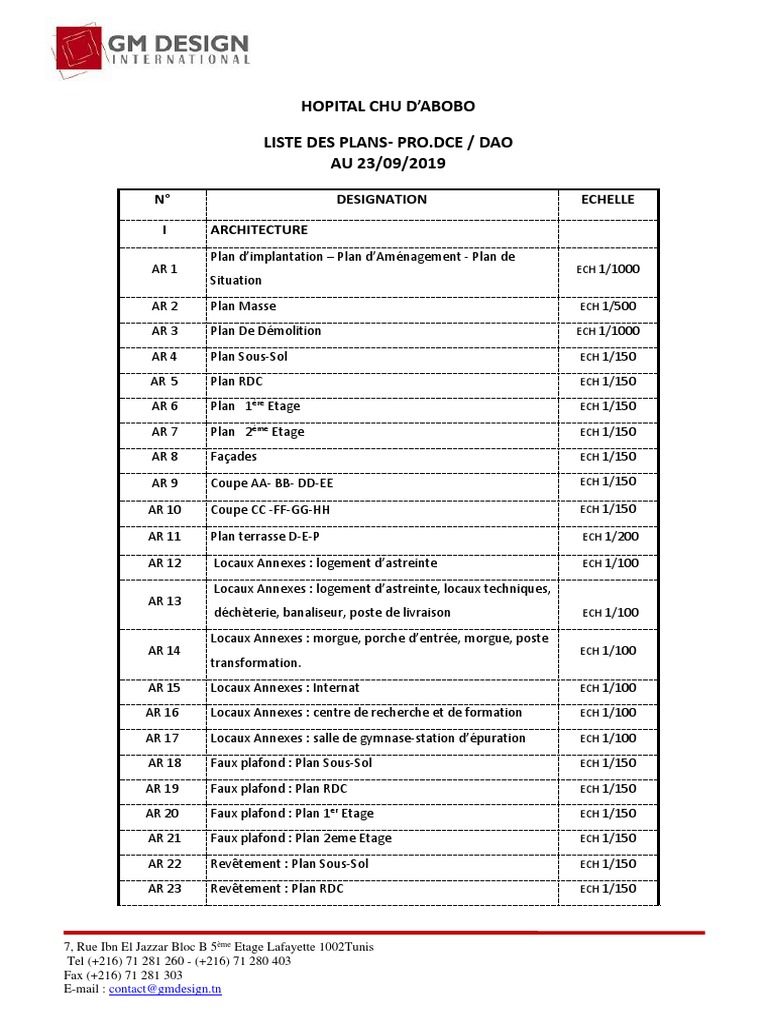 Liste Des Plans Chu Abobo | Download Free PDF | Design environnemental ...