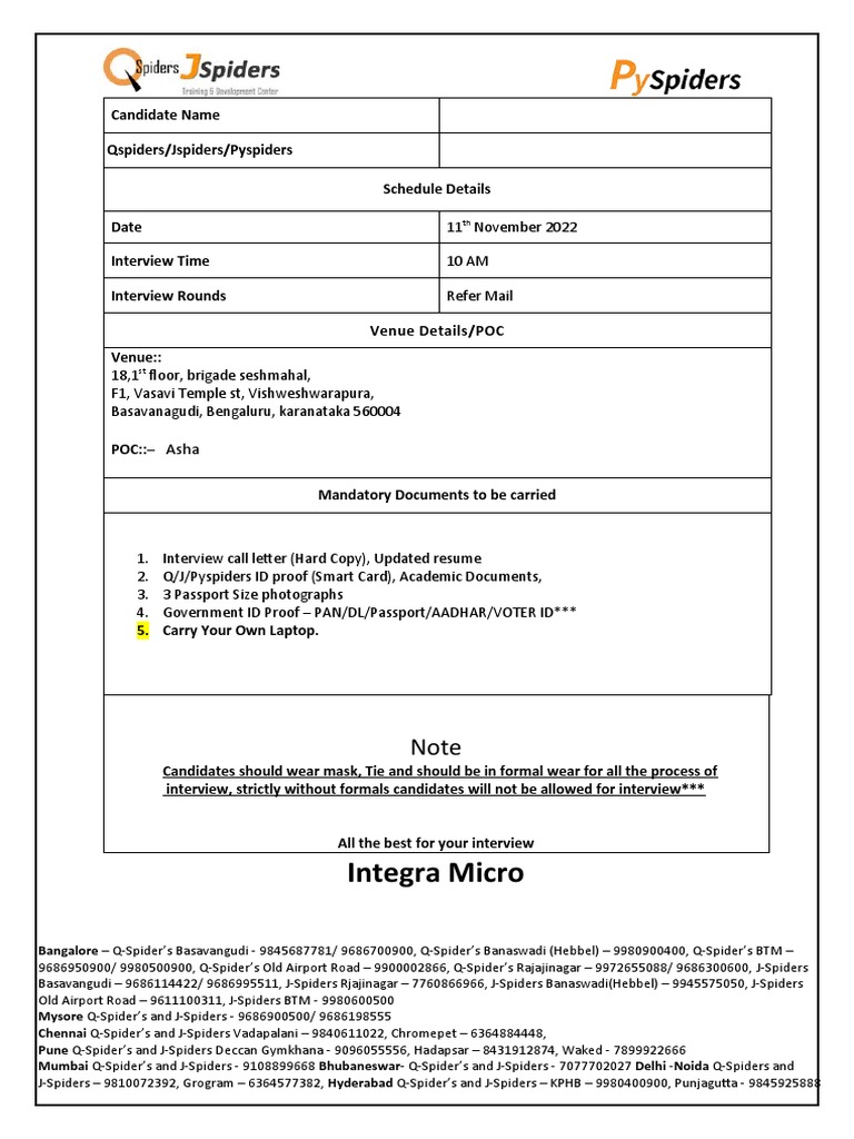 Integra Micro Call Letter | PDF | Government And Personhood | Government