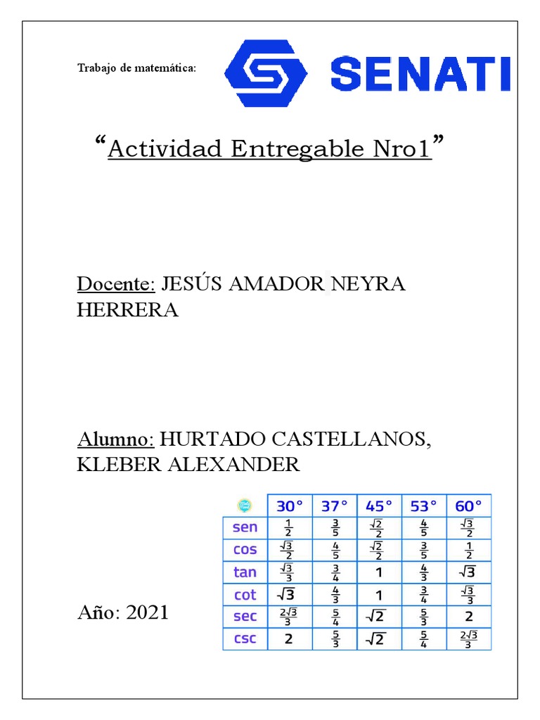Actividad Entregable 01 - Matematica | PDF