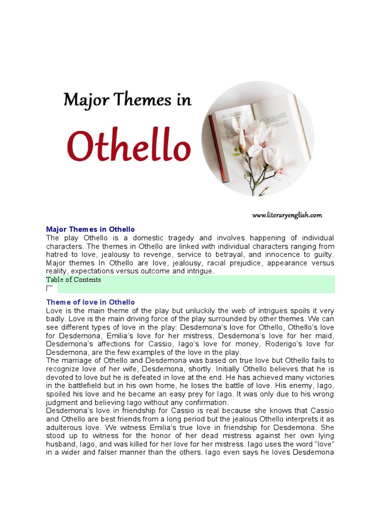 Major Themes in Othello | PDF | Othello | Iago
