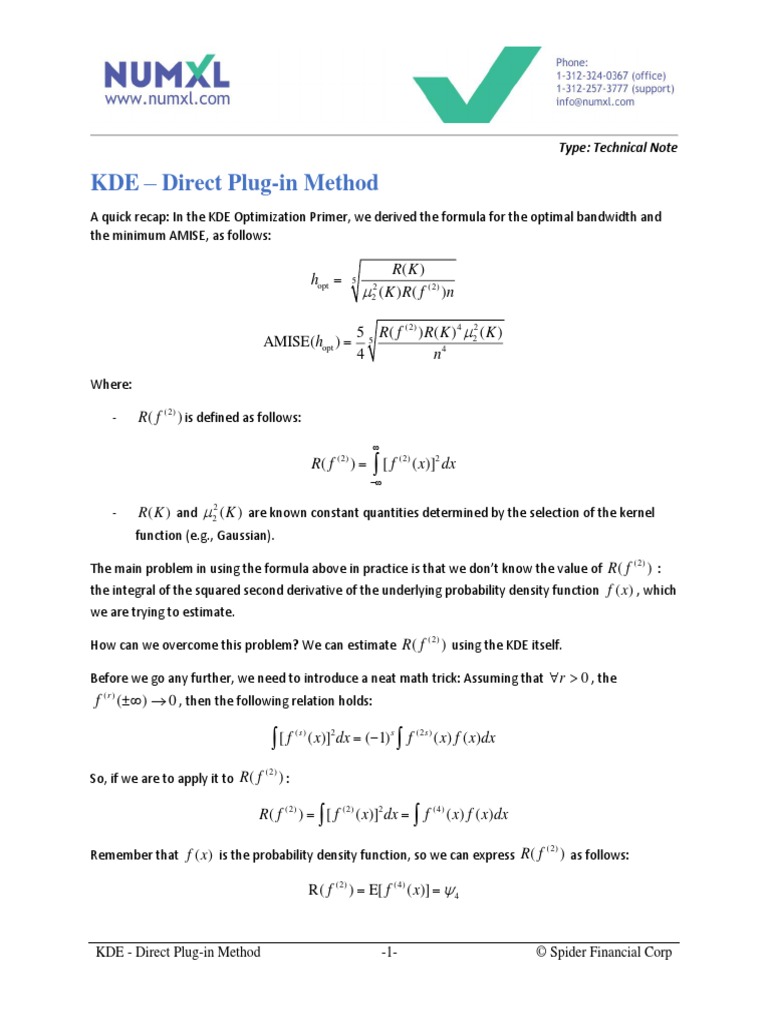 KDE - Direct Plug-In Method | PDF | Normal Distribution | Algorithms