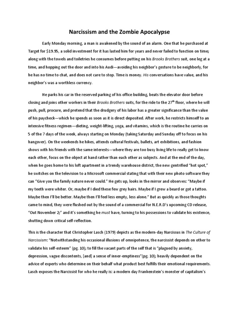 Zombie Apocalypse | PDF | Narcissism | Consumerism