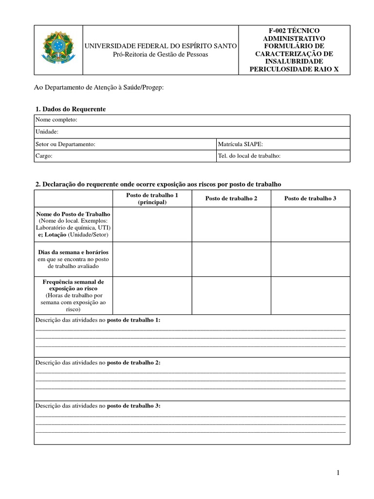 Insalubridade Periculosidade Ou Raio X Formulario Tae | PDF | Gestão de recursos humanos