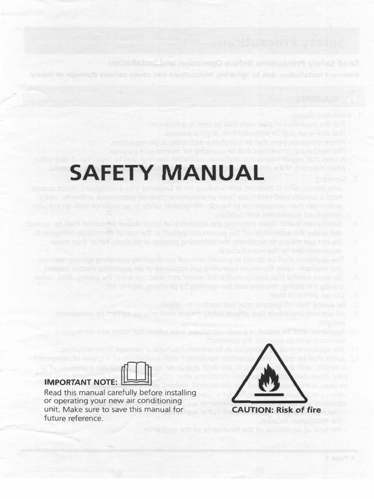 Safety Manual | PDF | Leak | Manufactured Goods
