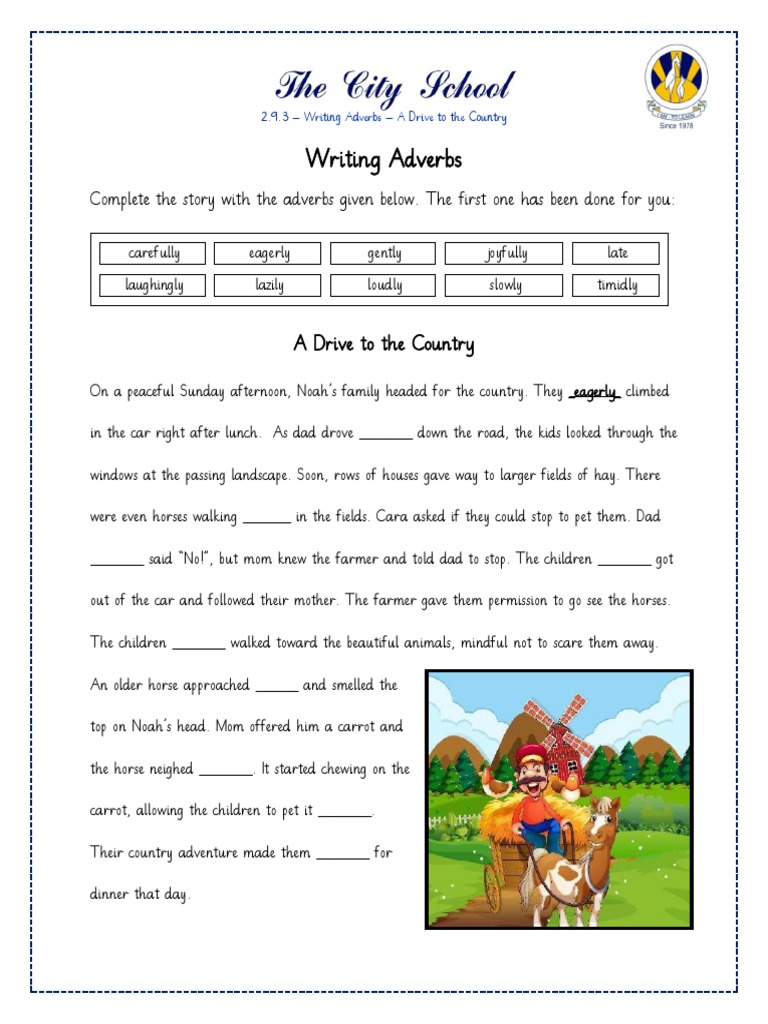 Writing Adverbs: A Drive To The Country | PDF