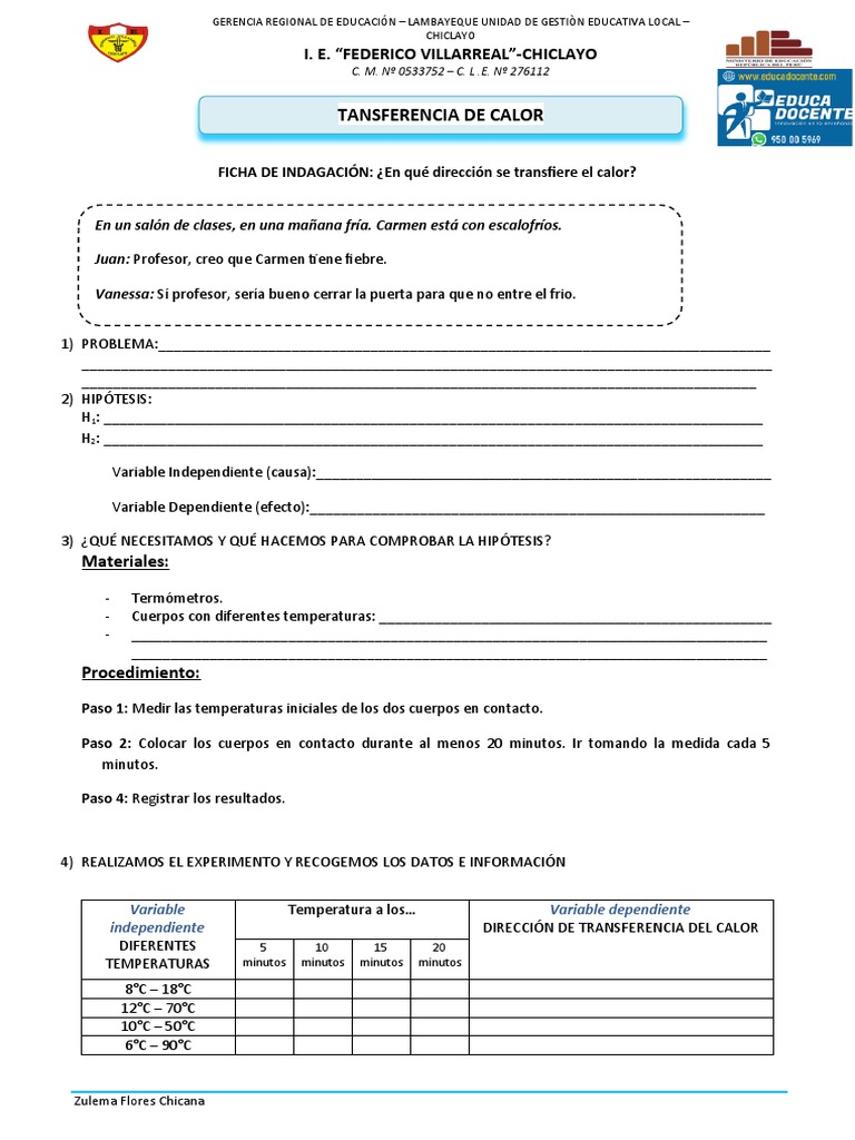 Ficha Informativa Transferencia de Calor | PDF | Calor | Temperatura