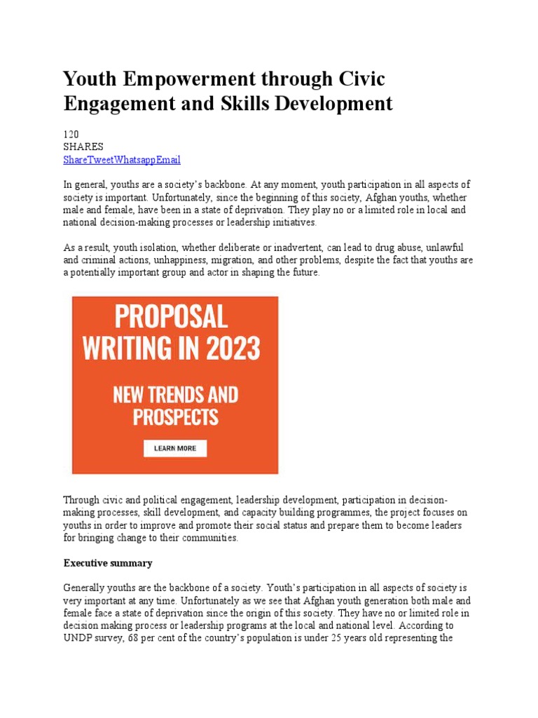 Youth Empowerment Through Civic Engagement and Skills Development | PDF ...