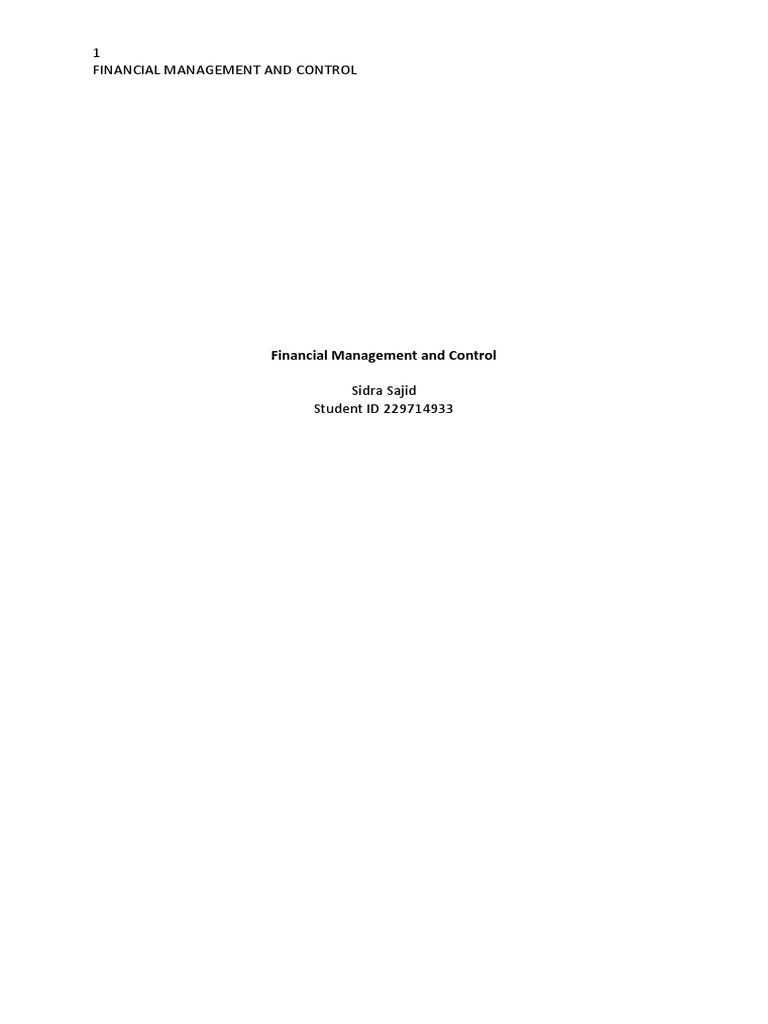 Financial Management and Control - Assignment | PDF | Net Present Value ...