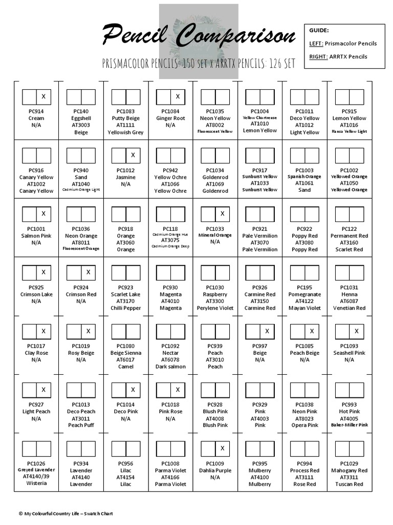 ARRTX X PRISMACOLOR Colour Matched | PDF | Blue | Grey