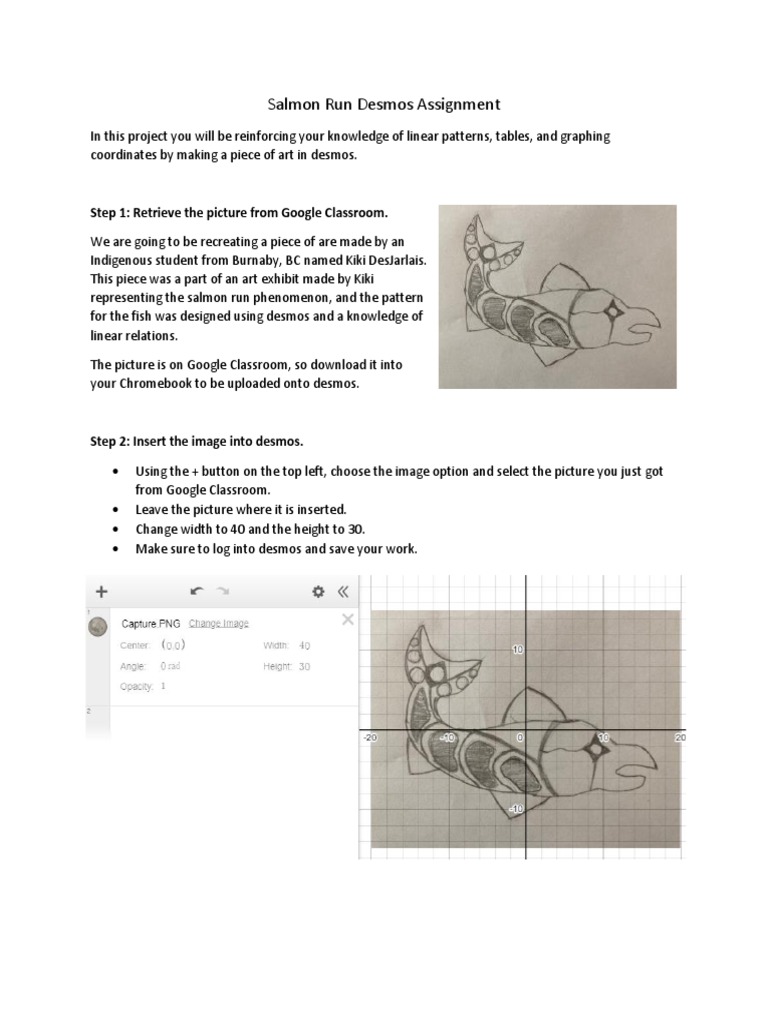 Salmon Run Desmos Assignment | PDF | Teaching Methods & Materials | Home & Garden