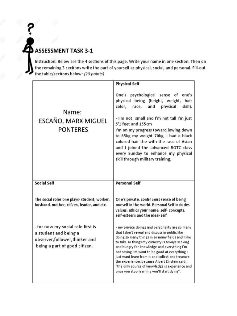 GE1 Module 3 Assessment Tasks | PDF | Psychology | Cognitive Science