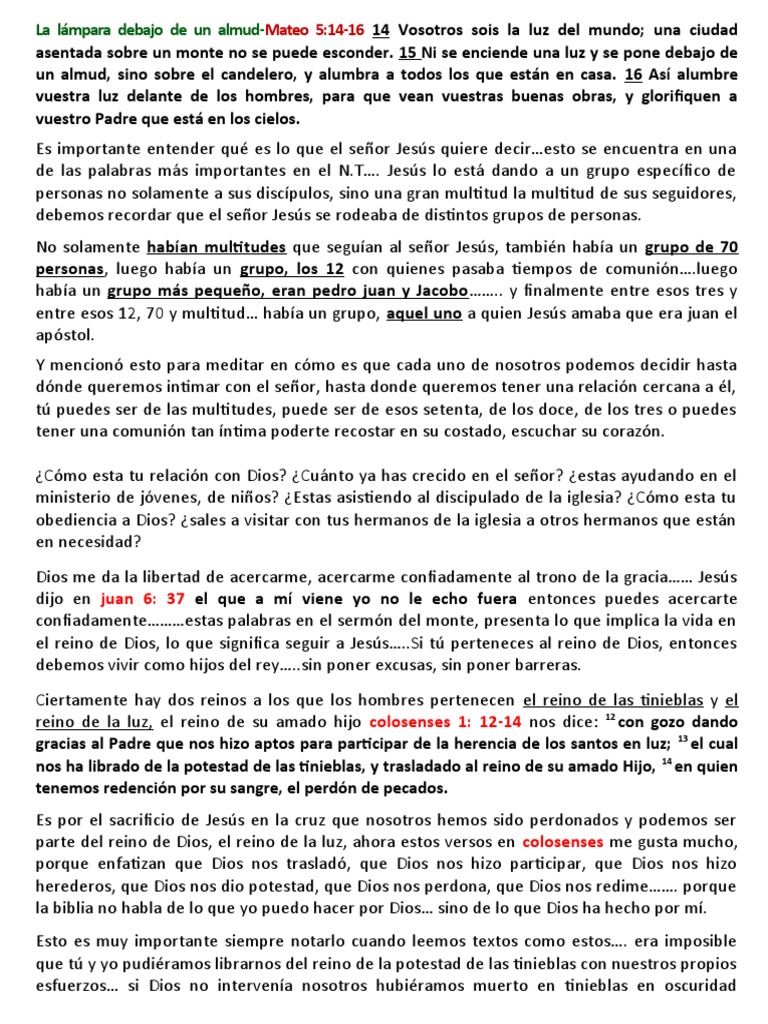 La Lámpara Debajo de Un Almud 2 | PDF | Cristo (título) | Jesús