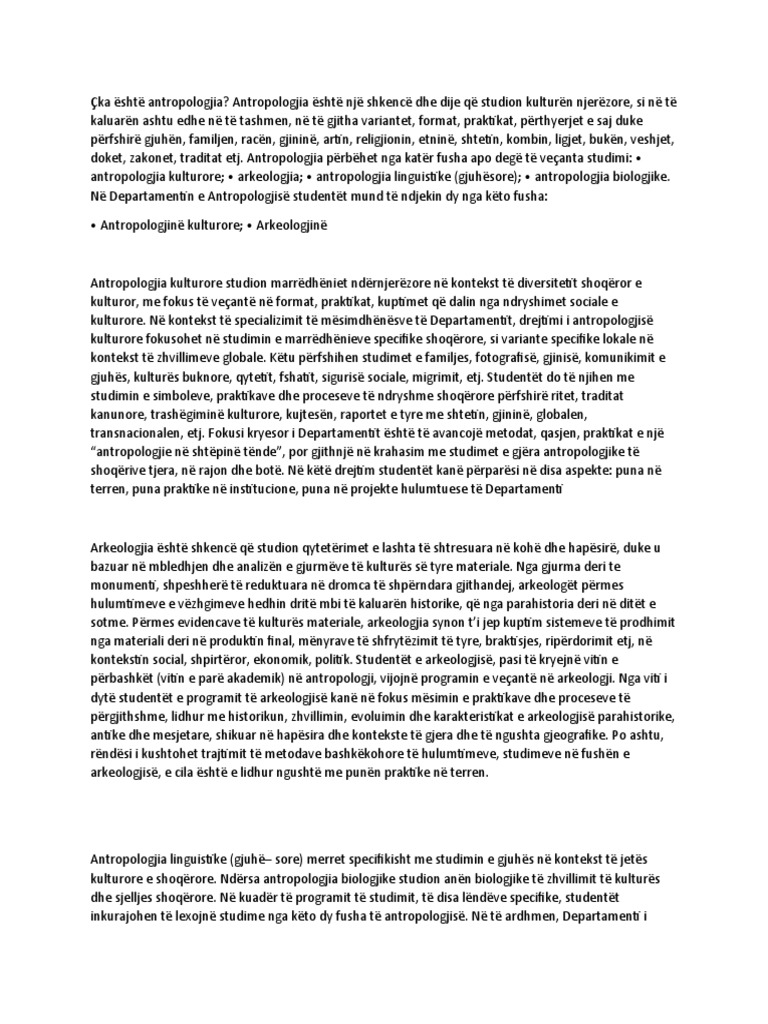 Çka Është Antropologjia | PDF
