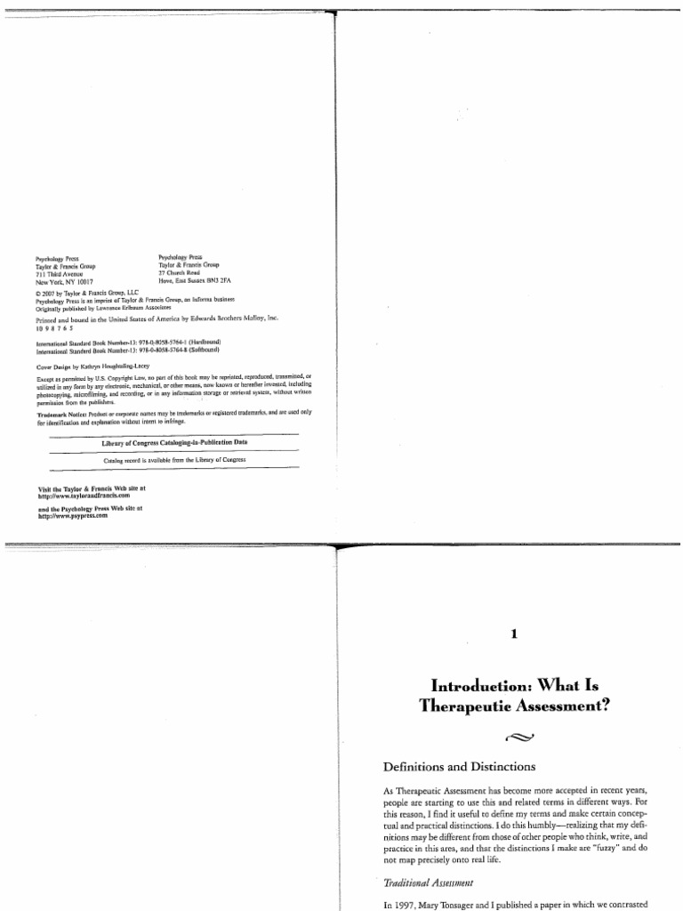 Finn, S. (2007) - Introduction - What Is Therapeutic Assessment ...