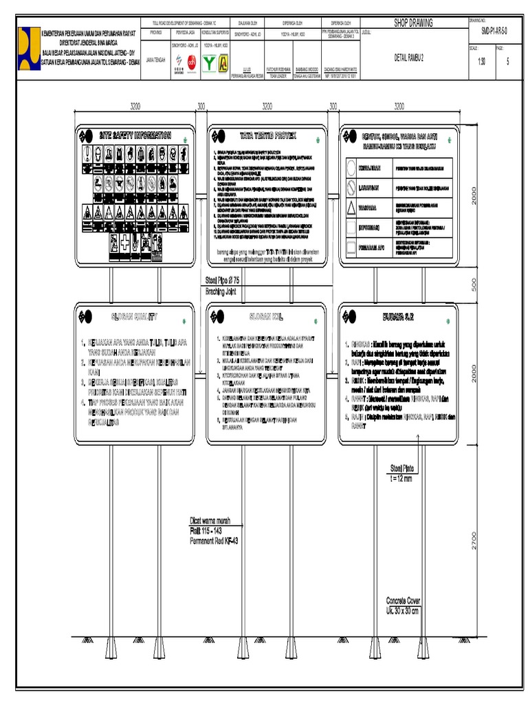 Shop Drawing: SMD-P1-AR-5-0 Detail Rambu 2 | PDF