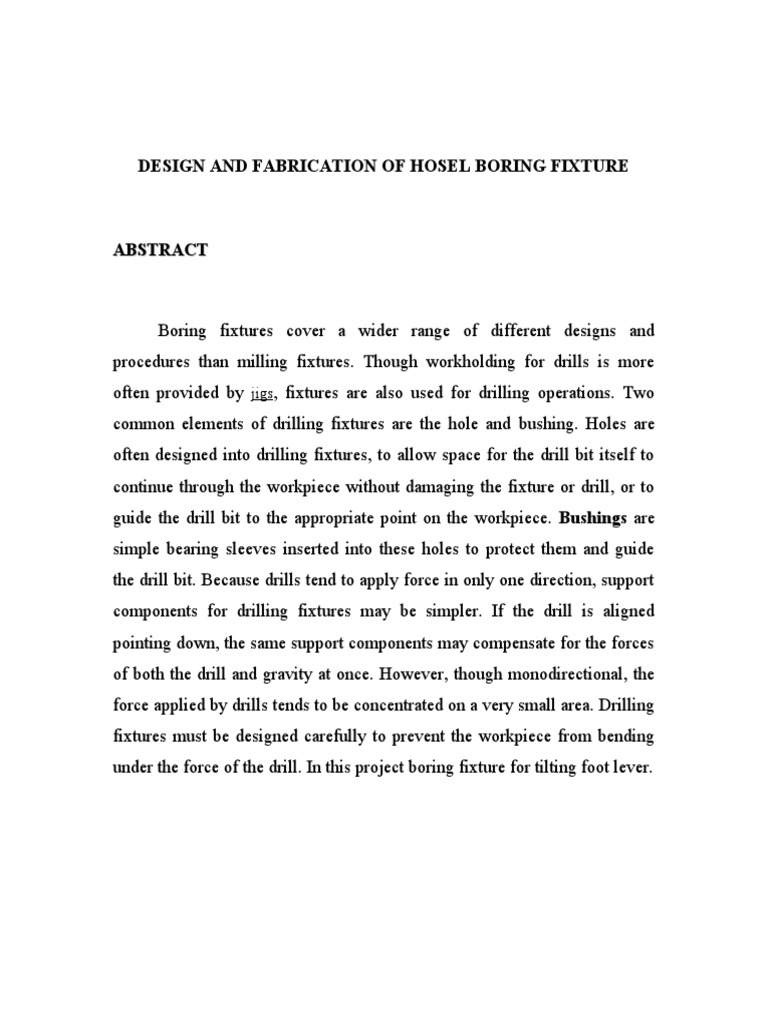 DCP298 Design and Fabrication of Hosel Boring Fixture | PDF