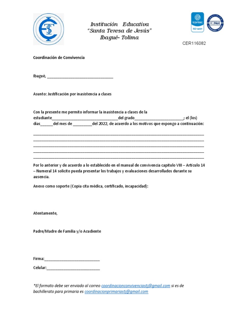 Formato de Excusas | PDF