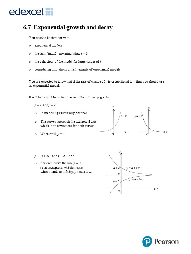 Exponential Growth and Decay A Level | PDF | Interest | Asymptote