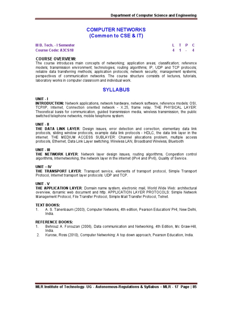 COMPUTERNETWORKS | PDF | Computer Network | Osi Model