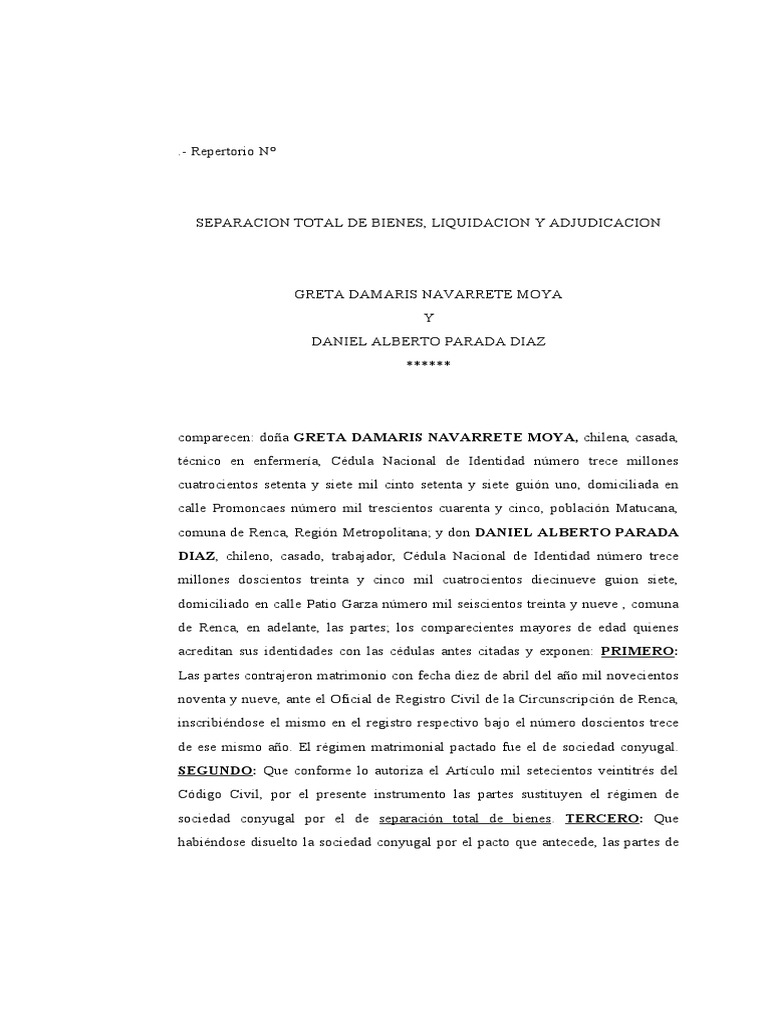 Renuncia de Greta Astorga en Liquidación | PDF | Propiedad de la ...