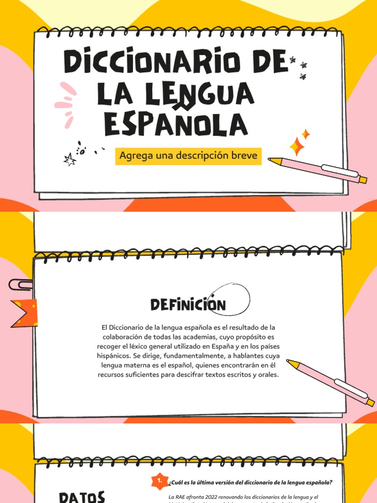 Diccionario de La Lengua Española: Agrega Una Descripción Breve | PDF