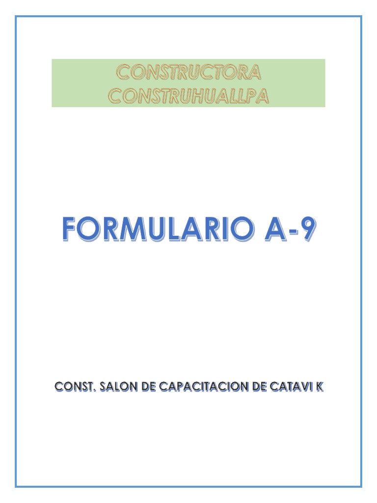 Formulario A-9 | PDF