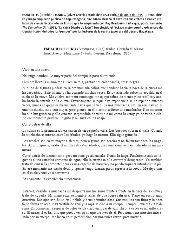 YOUNG, Robert F. - Relato CF | PDF | Sueño | Immanuel Kant