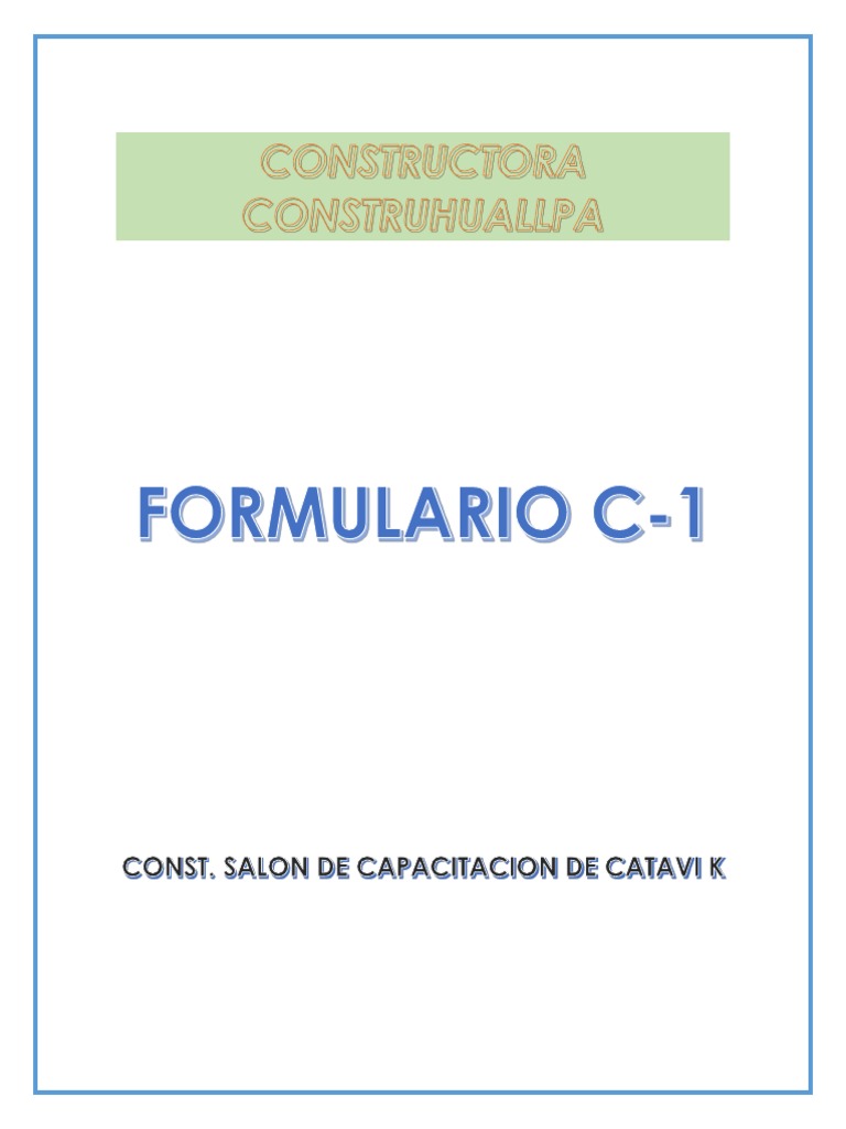 Formulario C-1 | Descargar gratis PDF | Hormigón | Logística